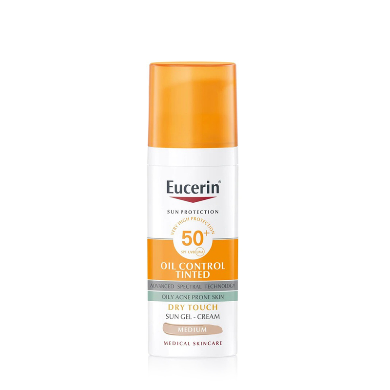 EUCERIN DRY TOUCH SUN GEL SPF50+ TINTED MEDIUM 50 ML CREAM | Rosh ...